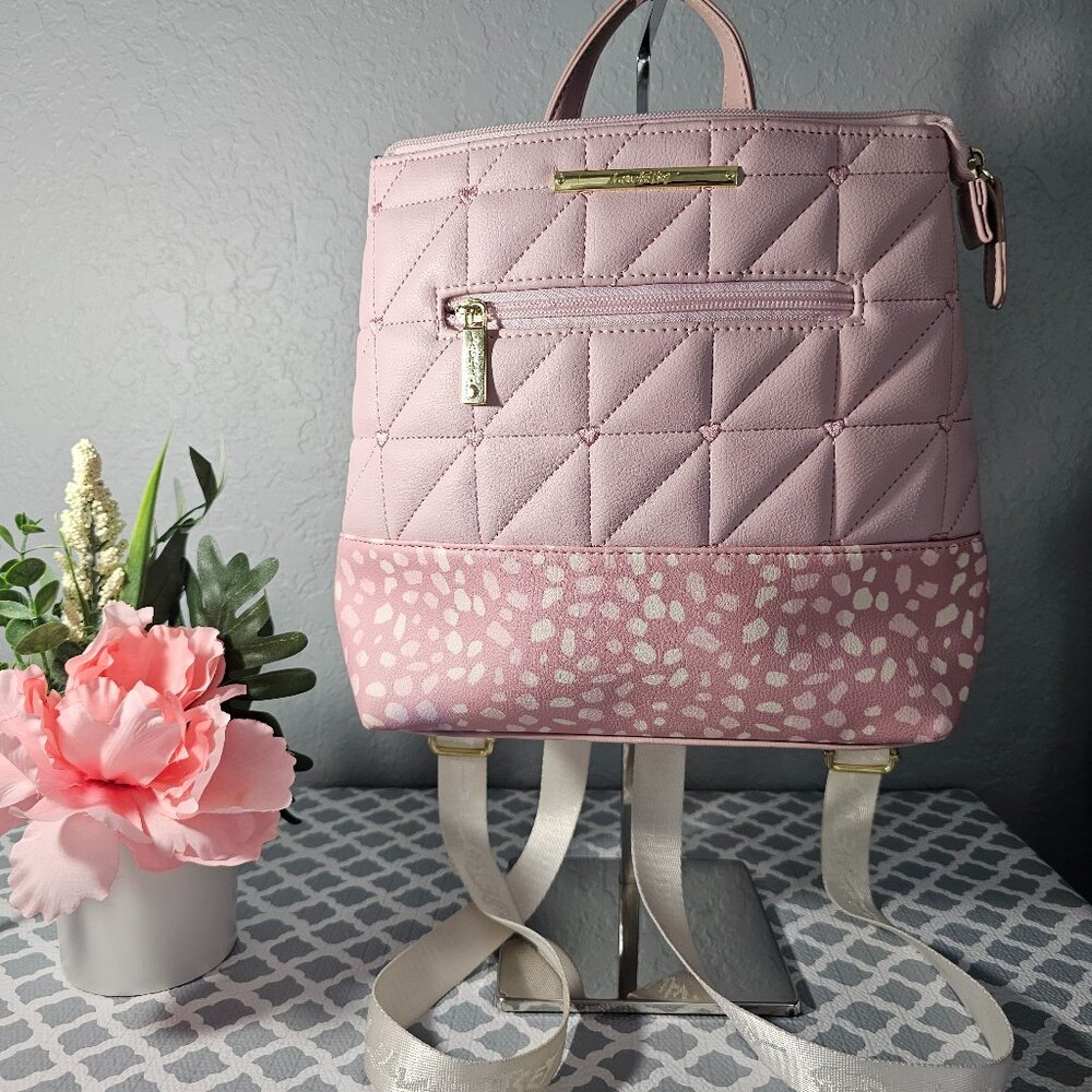 Betsey Johnson Pink Heart Quilted Backpack Purse - Gem
